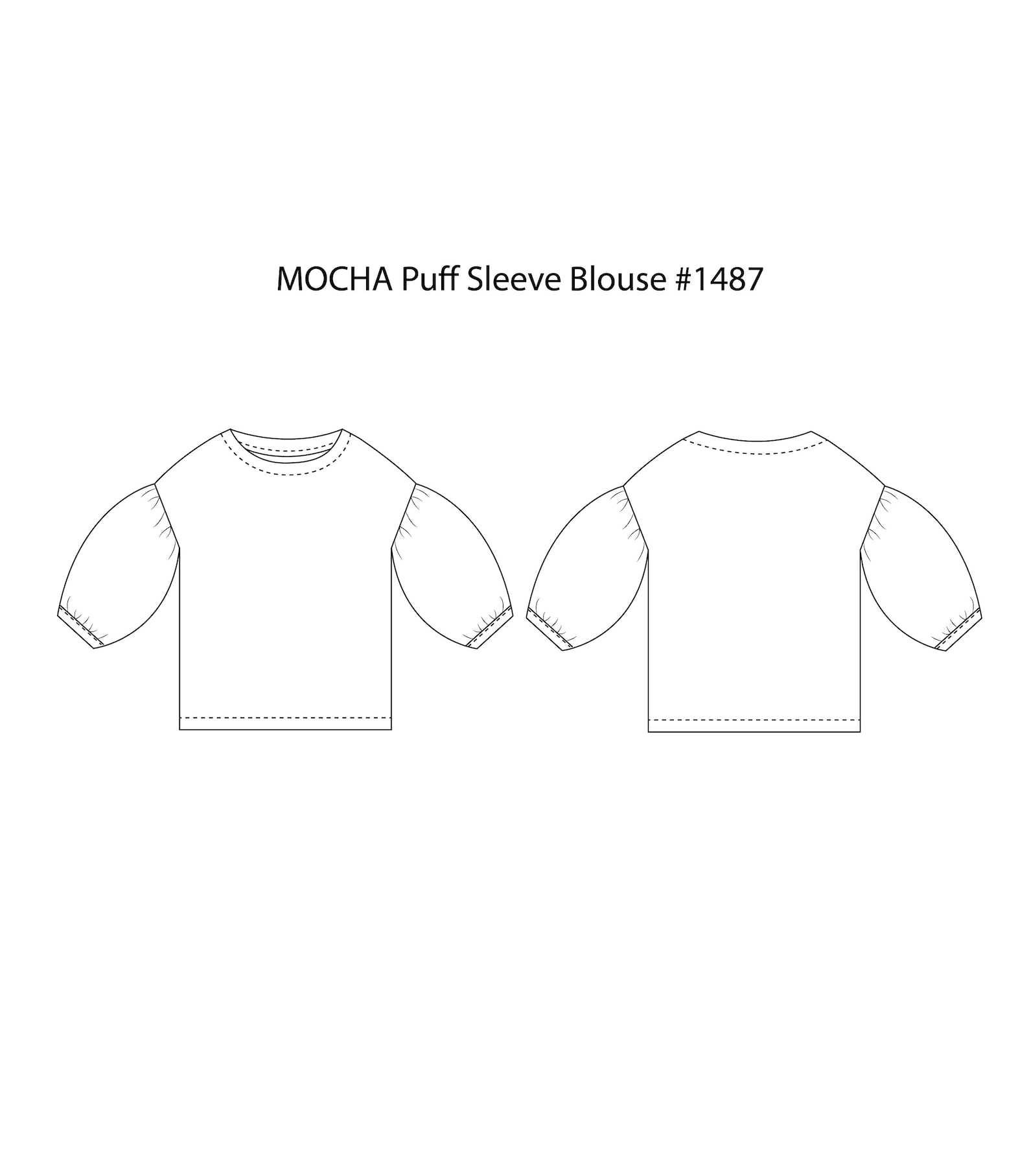 MOCHA Puff Sleeve Blouse PDF Sewing Pattern Large Paper - Etsy Canada