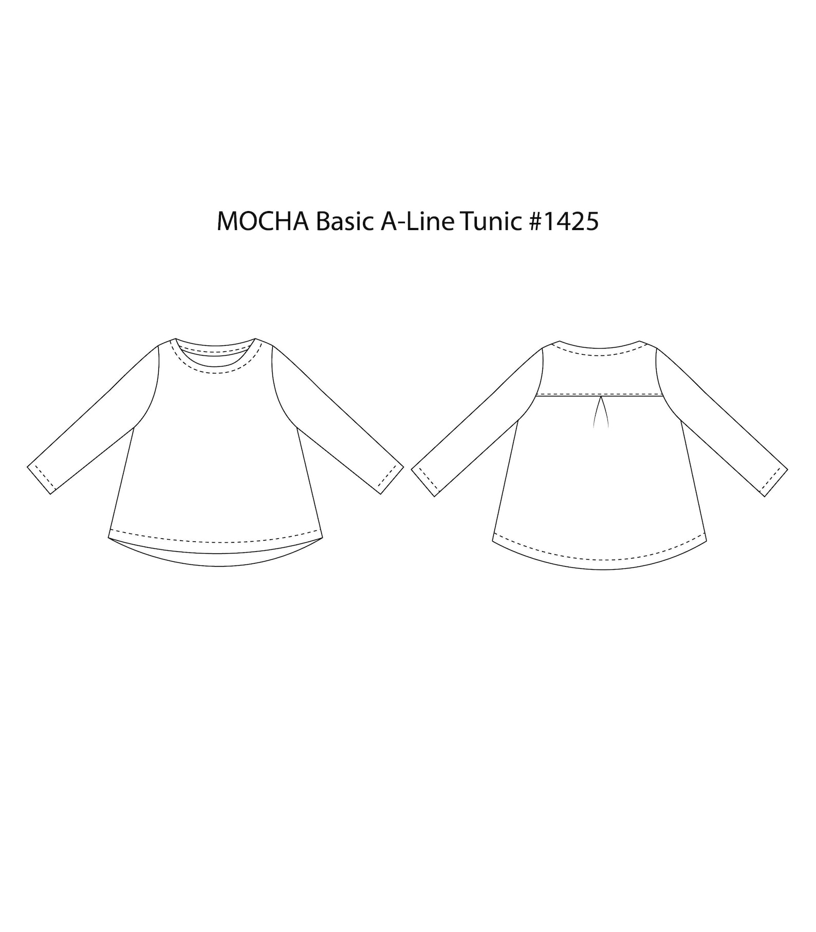 MOCHA Basic A-line Tunic PDF Sewing Pattern - Large Paper Printshop ...