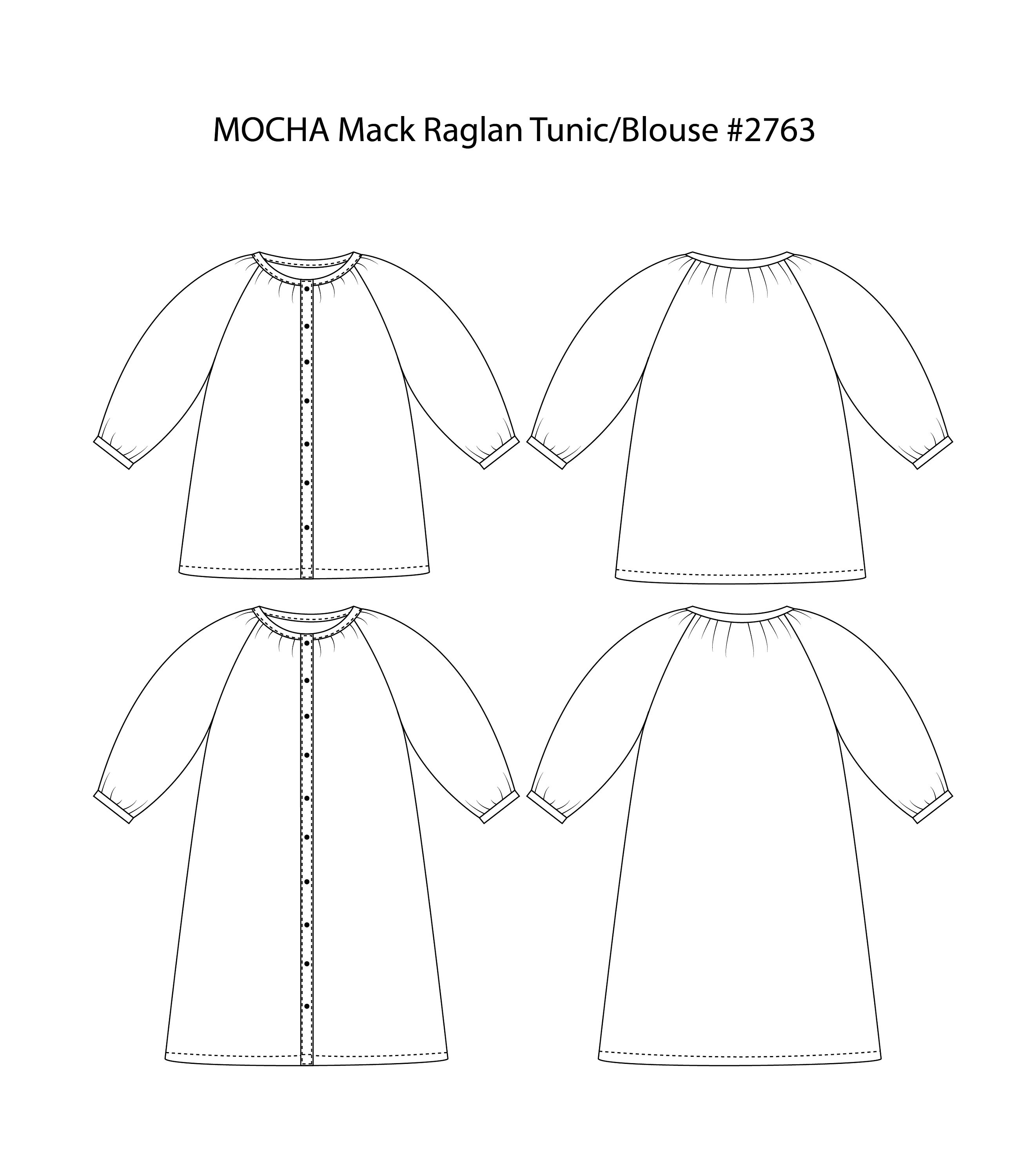 MOCHA Mack Raglan Tunic/blouse PDF Sewing Pattern | Etsy