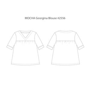 Georgina V-neck Blouse Sewing Pattern PDF | Loose Flowy Summer Top ...