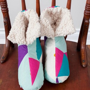 Vina Women's Slipper Sewing Pattern PDF | Cozy Bootie Shoe Template ...