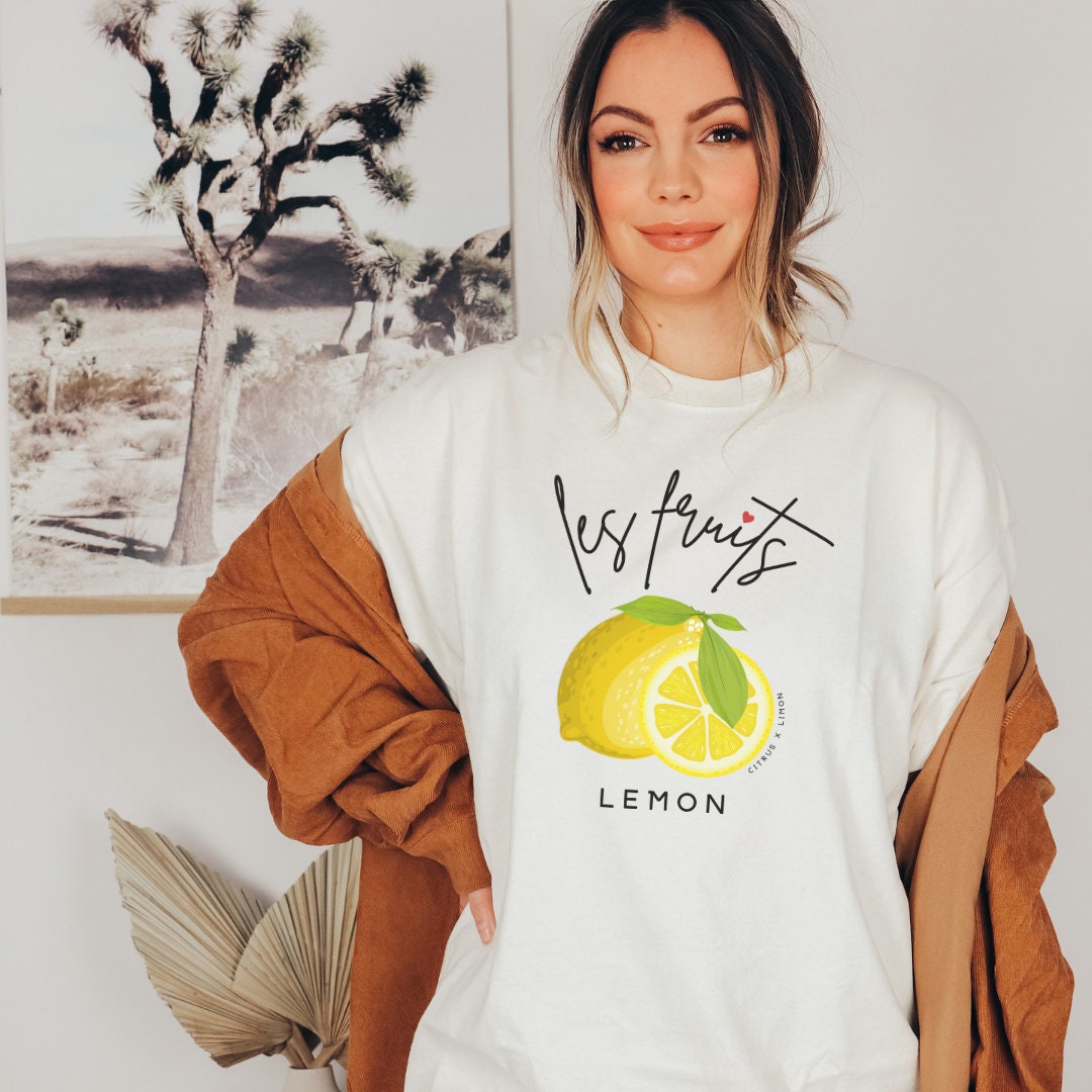 Lemon Fruit Unisex Ultra Cotton Tee Botanical Botany Graphic Top Shirt ...