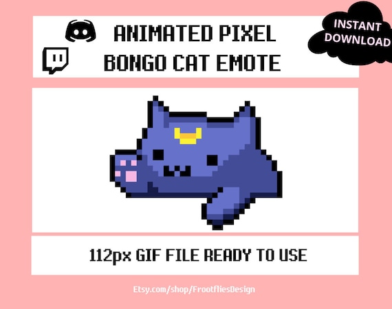 ANIMATED Bongo Cat Anime Moon Kitty Kawaii Twitch Discord - Etsy