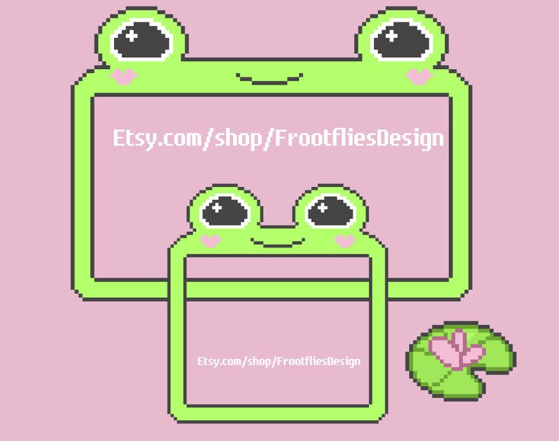 ANIMATED Twitch Frog Kawaii Froggy Pixel Art Webcam Frame - Etsy