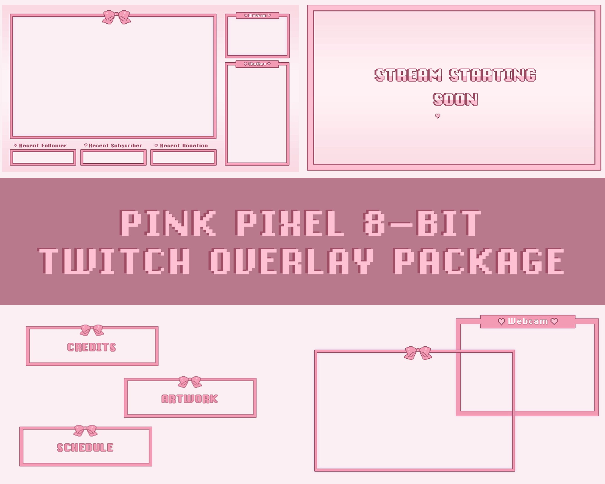 Lavender Cute Aesthetic Twitch Graphics Streamer Assets 25x Twitch ...