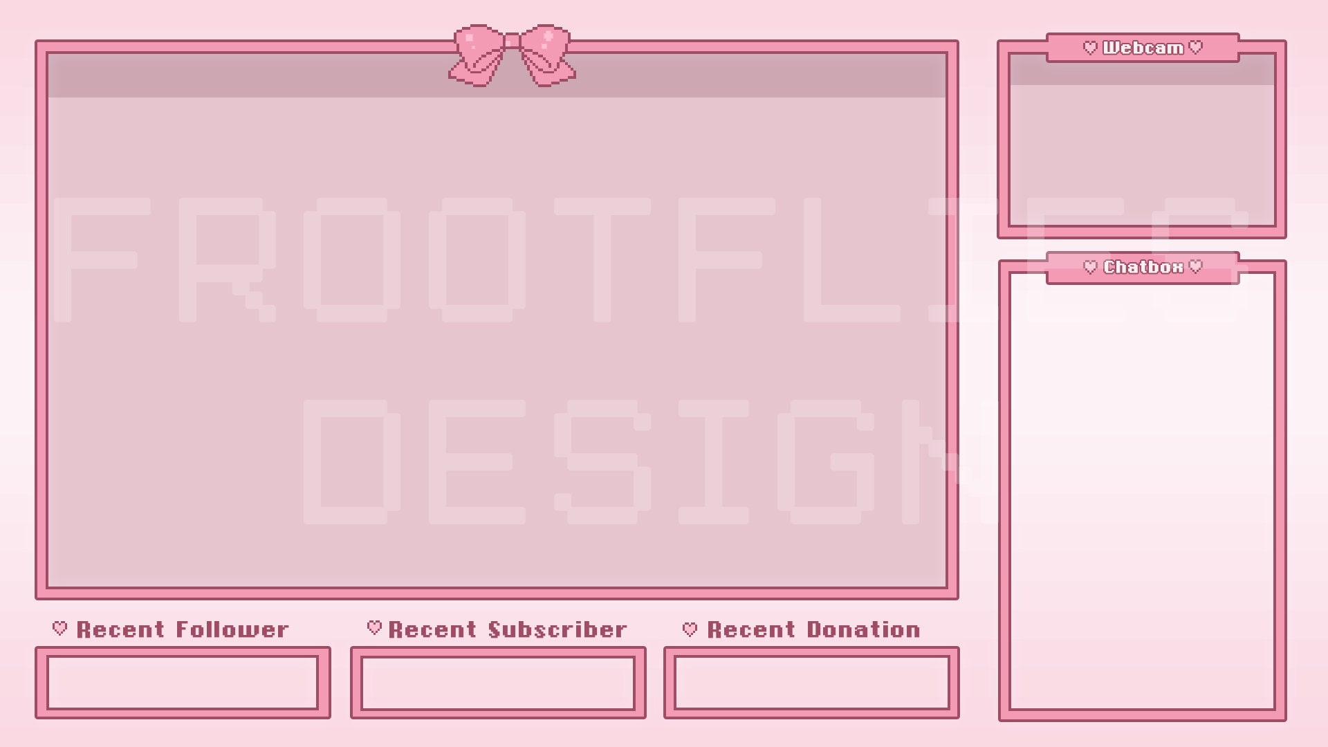 Twitch Stream Overlay Package | Kawaii Pastel Pink Hearts and Bow E ...