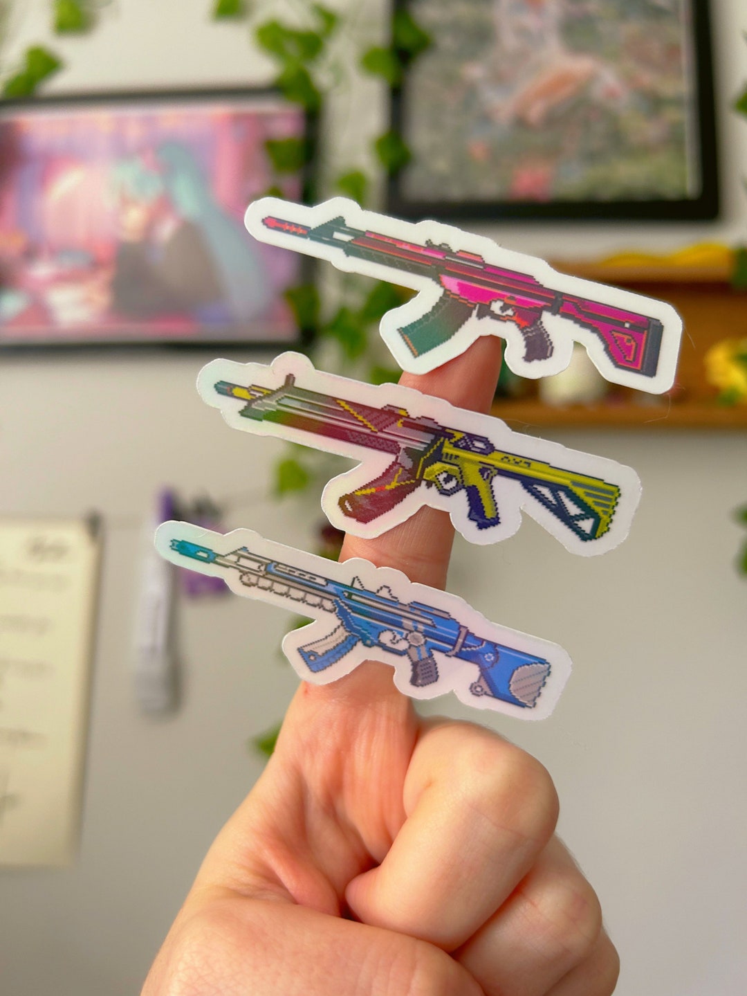 3 PACK Valorant Weapons Vandal Gun Gaming Holographic Vinyl Sticker ...