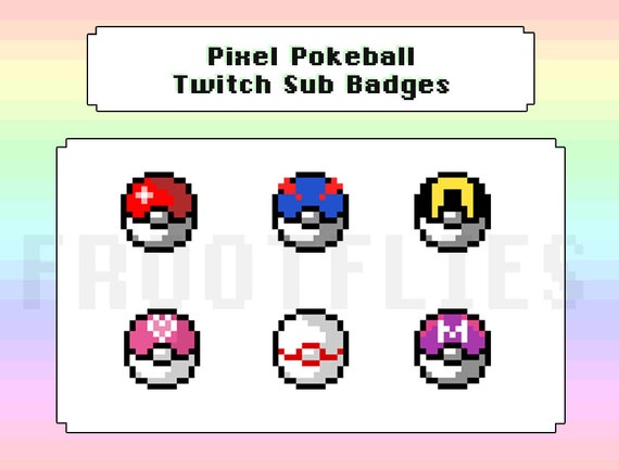 Twitch Sub Badges Package Pixel Pokemon Pokeballs - Etsy