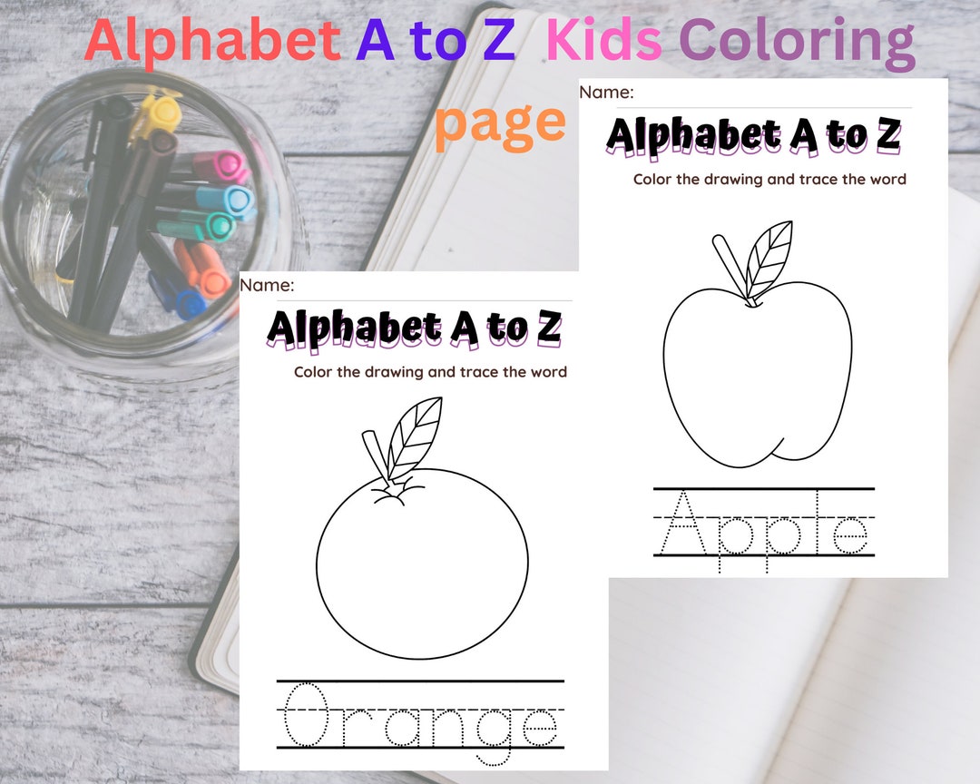 Alphabet A to Z Kids Coloring Page Kids Coloring Page Kids - Etsy UK