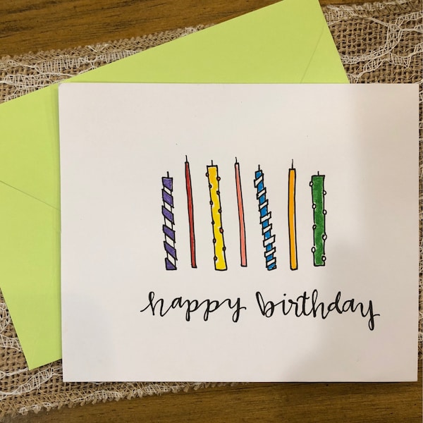 Happy Birthday Card Handwritten - Etsy