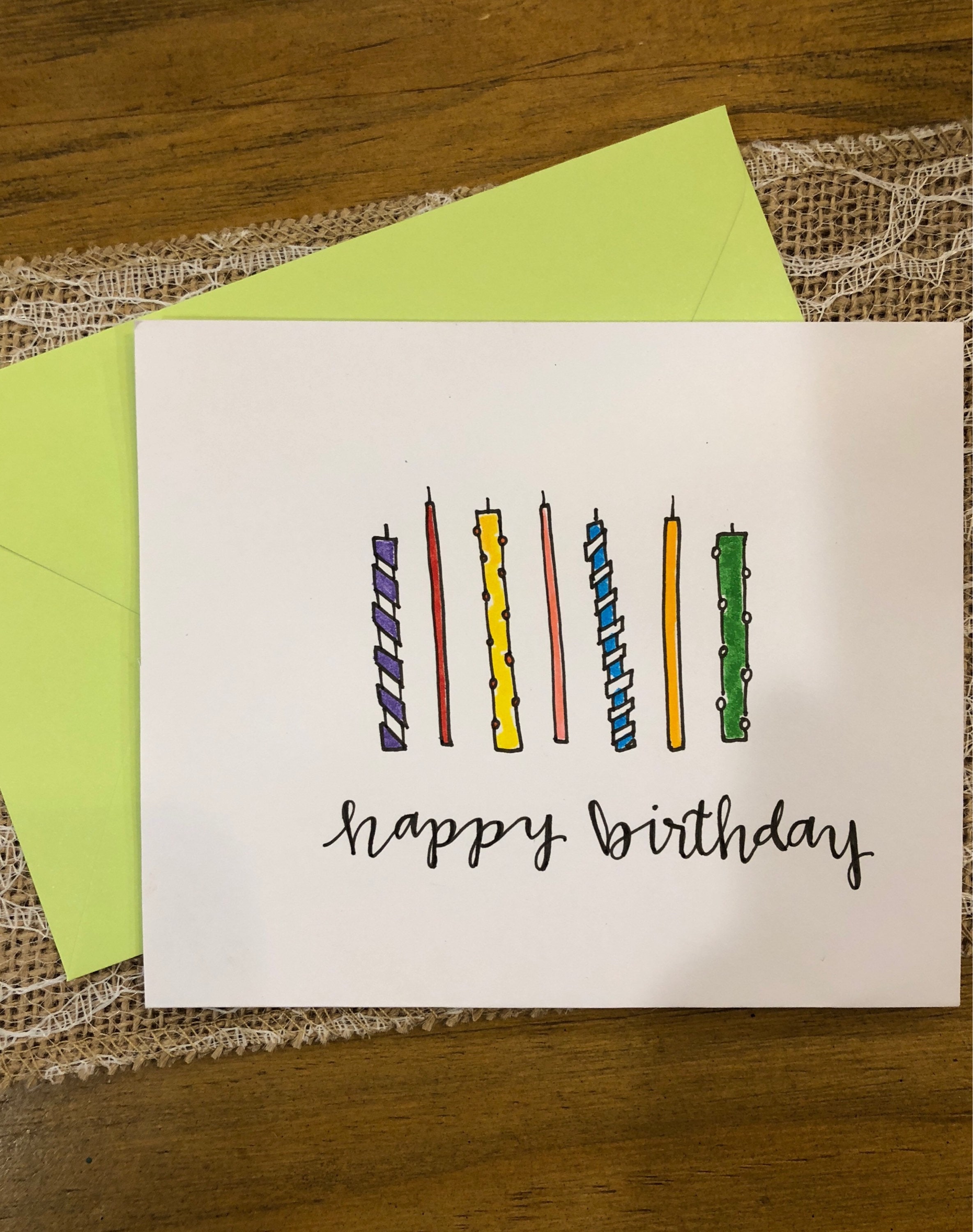 Happy Birthday Card Handwritten Handmade Custom Lettering - Etsy