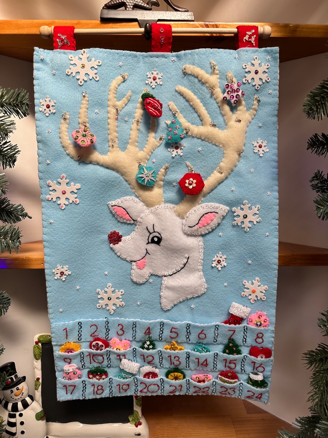 Bucilla Reindeer Countdown Finished Advent Calendar 2024 Pre-order - Etsy