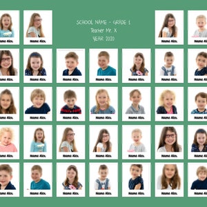 Custom Class Photo Collage Template for School Kindergarten Classroom ...