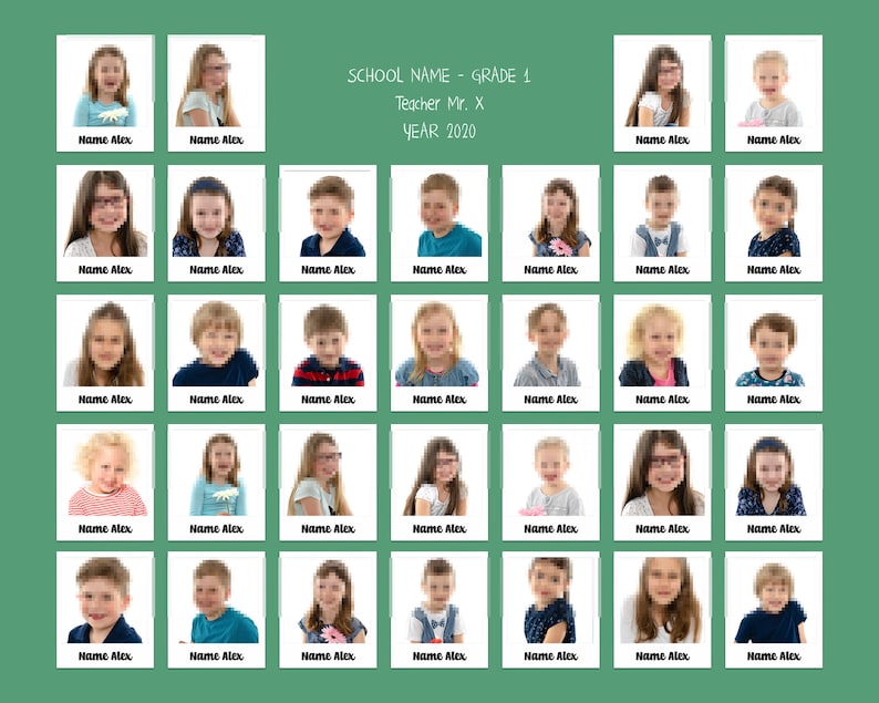 Custom Class Photo Collage Template for School Kindergarten Classroom ...
