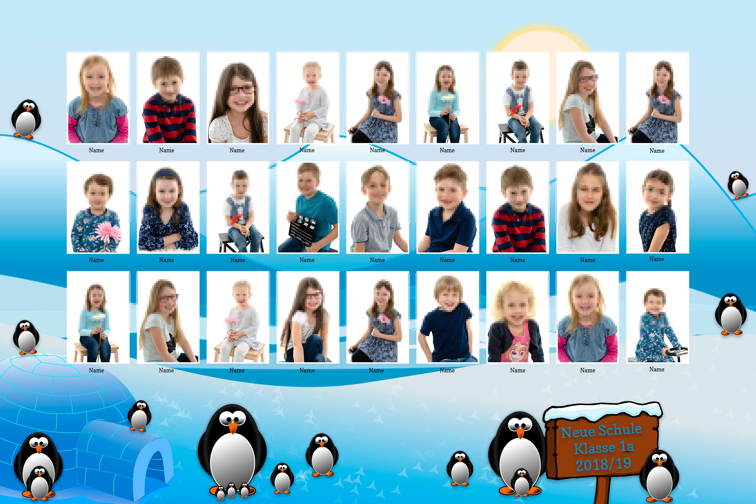 Custom Class Photo Collage Template for School Kindergarten Classroom ...