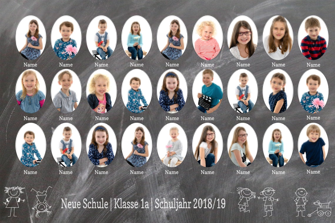 Custom Class Photo Collage Template for School Kindergarten Classroom ...