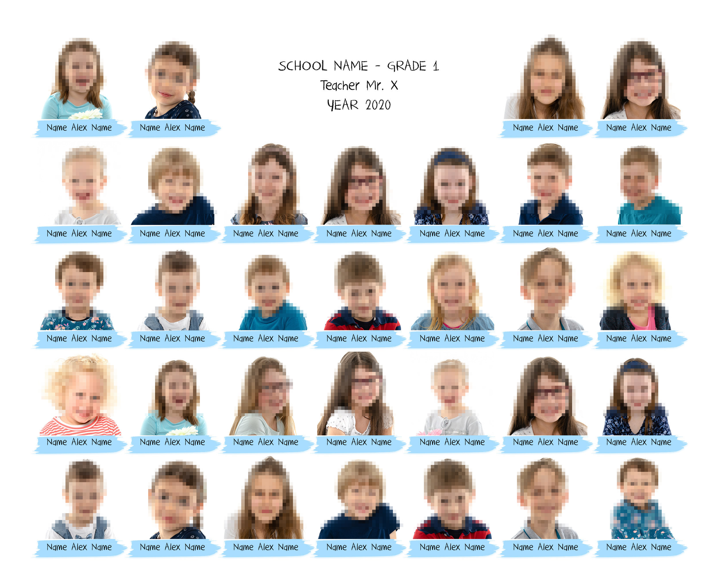 Custom Class Photo Collage Template for School Kindergarten Classroom ...