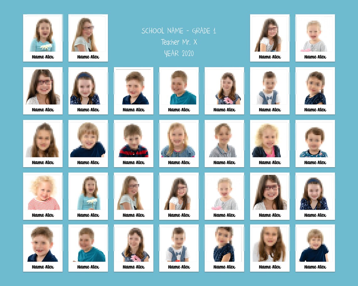Custom Class Photo Collage Template for School Kindergarten Classroom ...