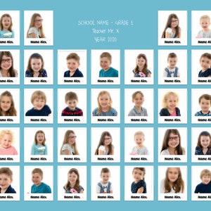 Custom Class Photo Collage Template for School Kindergarten Classroom ...