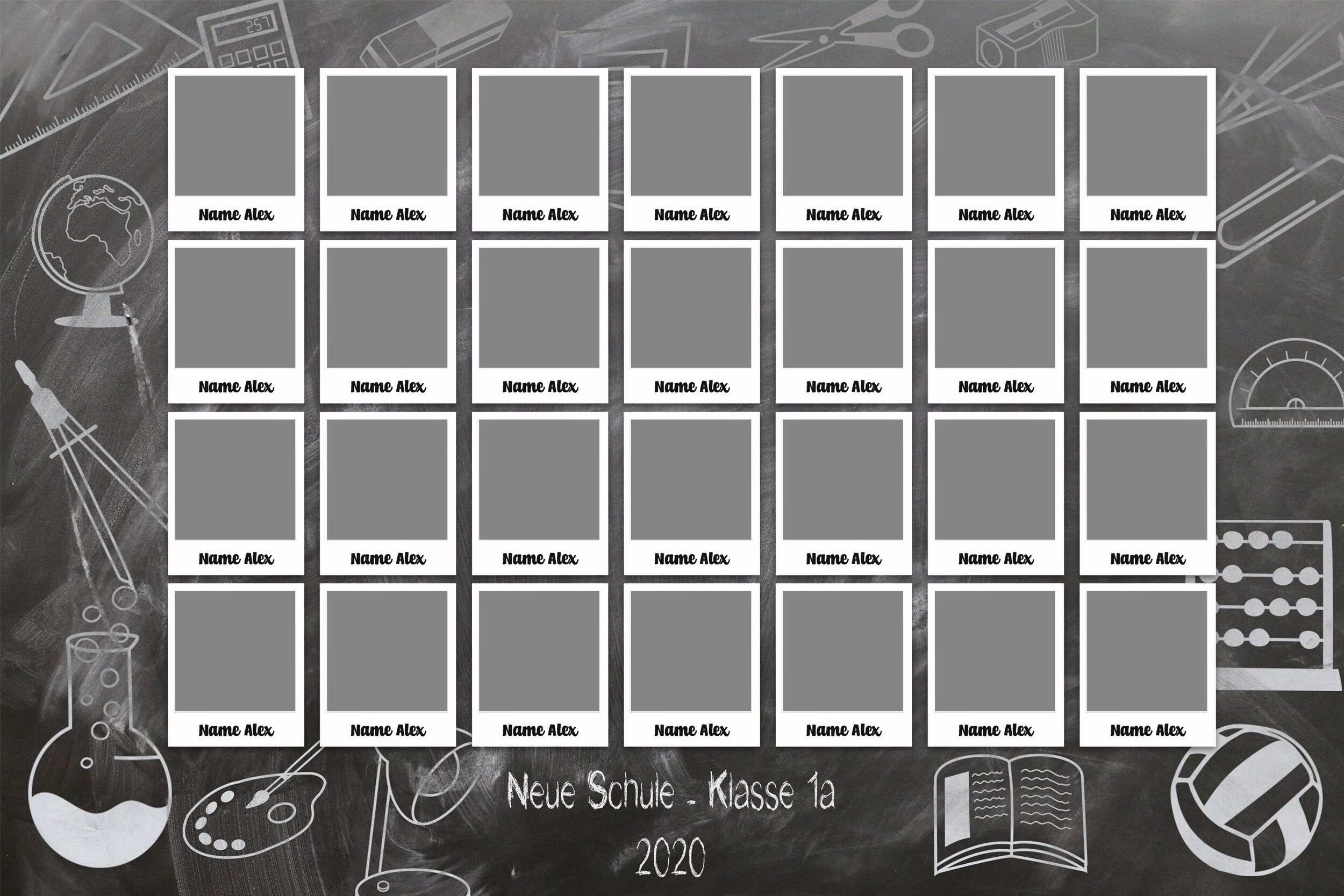 Custom Class Photo Collage Template for School Kindergarten Classroom ...