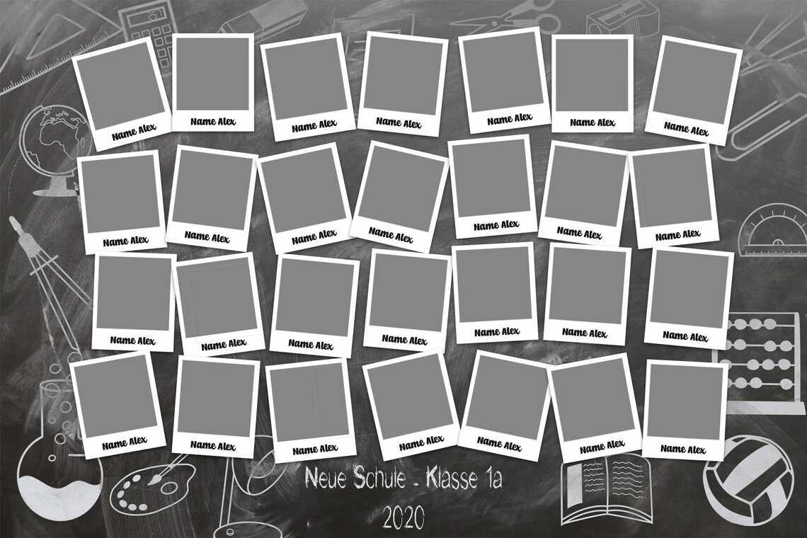 Custom Class Photo Collage Template for School Kindergarten Classroom ...