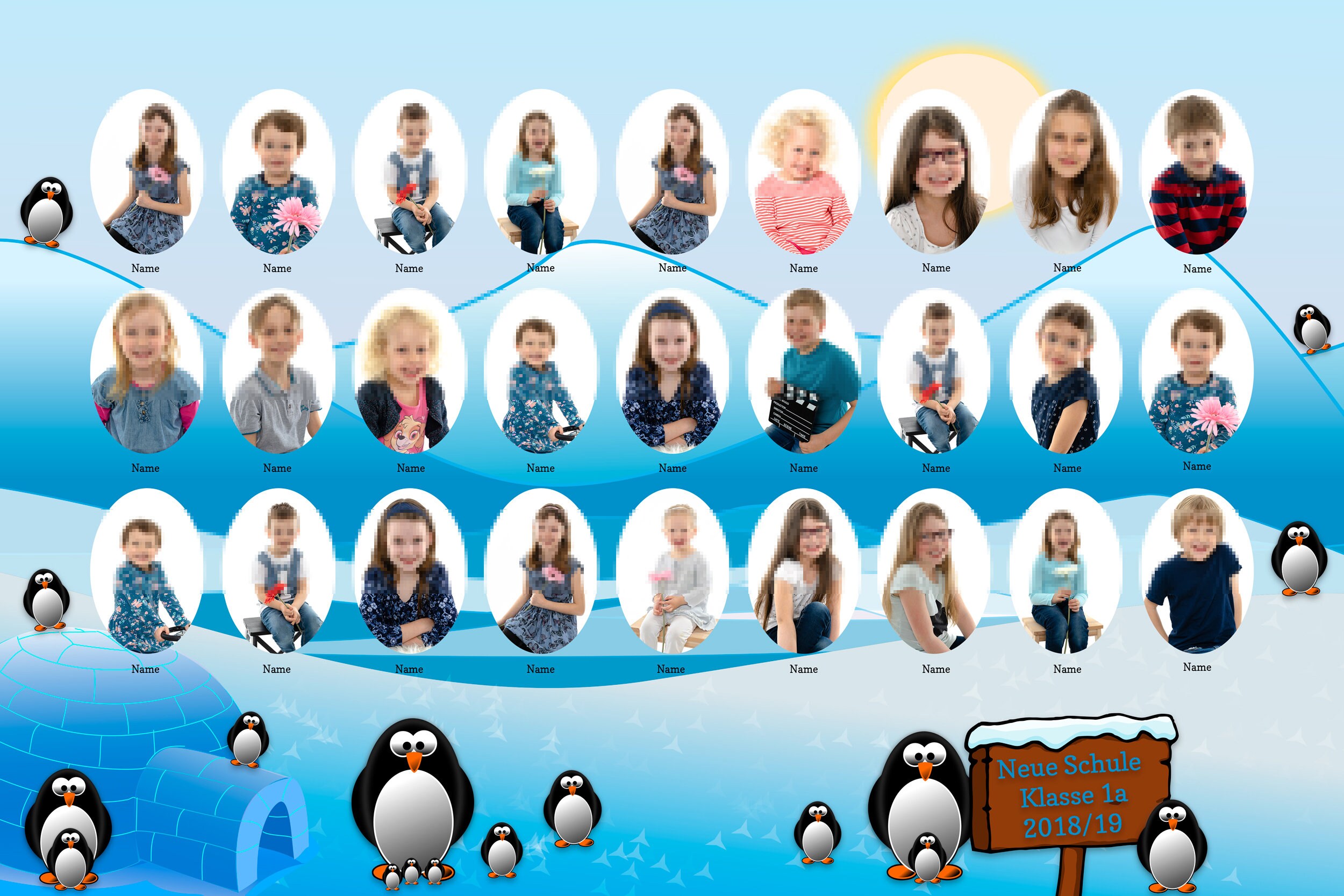 Custom Class Photo Collage Template for School Kindergarten Classroom ...