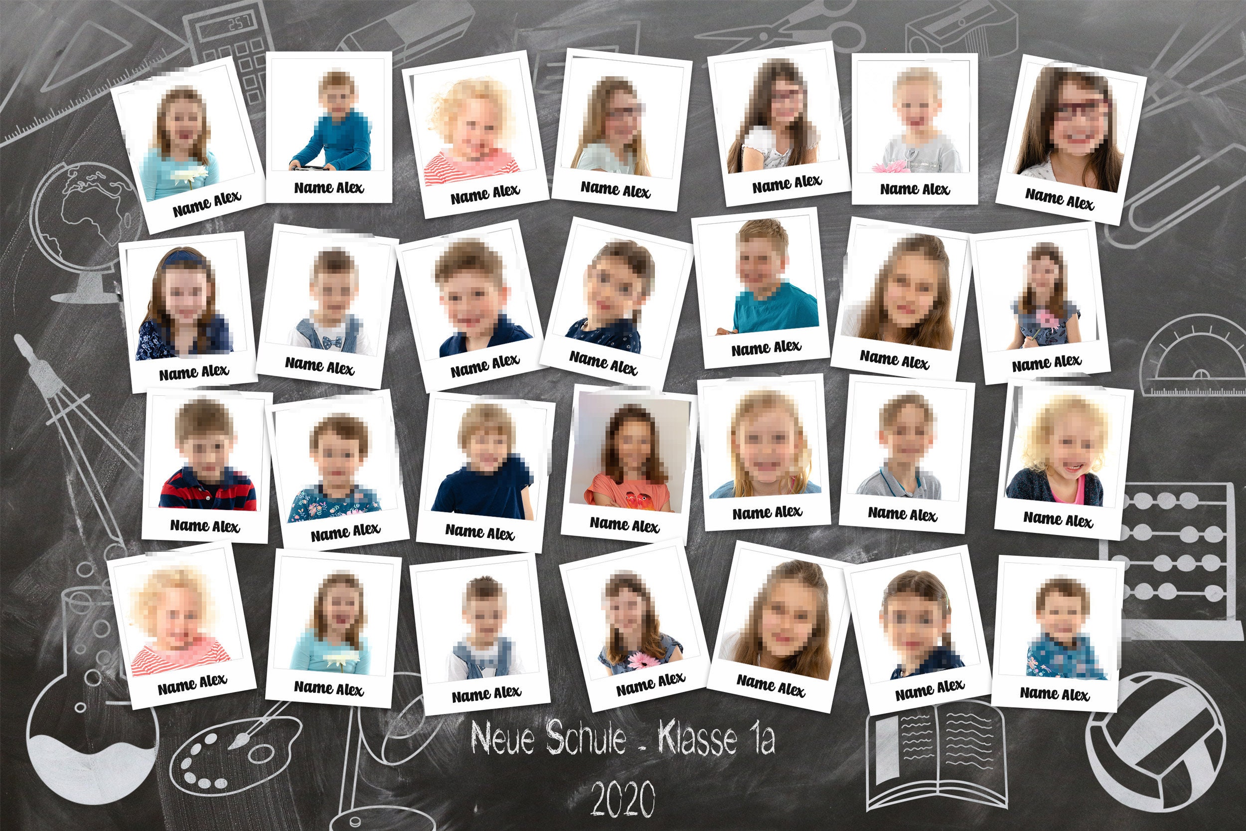 Custom Class Photo Collage Template for School Kindergarten Classroom ...