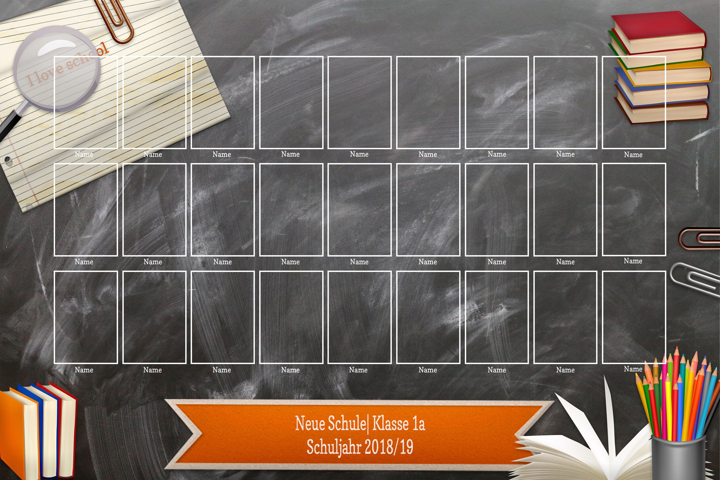 Custom Class Photo Collage Template for School Kindergarten Classroom ...