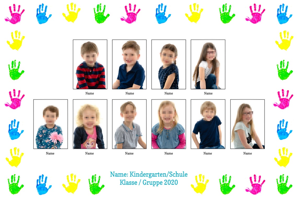 Custom Class Photo Collage Template for School Kindergarten Classroom ...