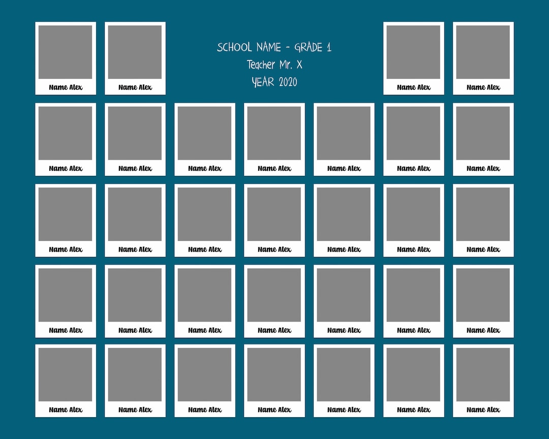 Custom Class Photo Collage Template for School Kindergarten Classroom ...