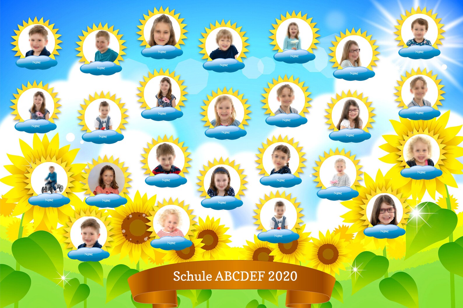 Custom Class Photo Collage Template for School Kindergarten Classroom ...