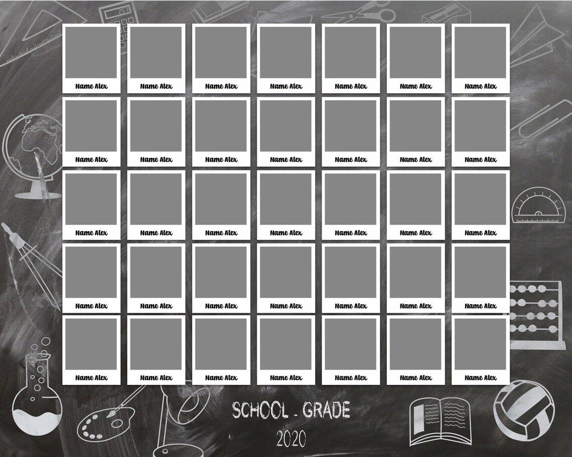 Custom Class Photo Collage Template for School Kindergarten Classroom ...