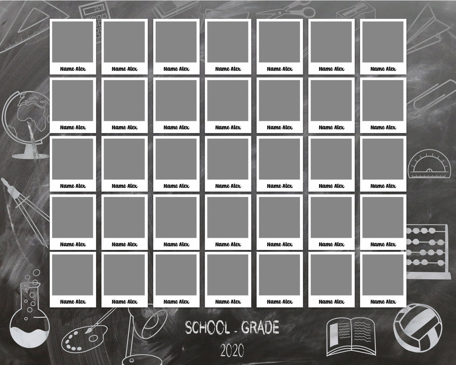 Custom Class Photo Collage Template for School Kindergarten Classroom ...