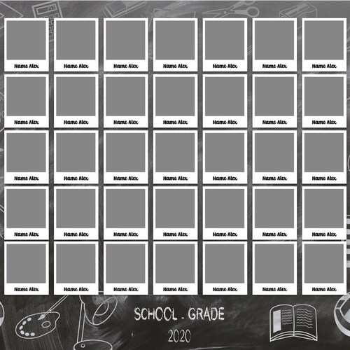 Custom Class Photo Collage Template for School Kindergarten - Etsy