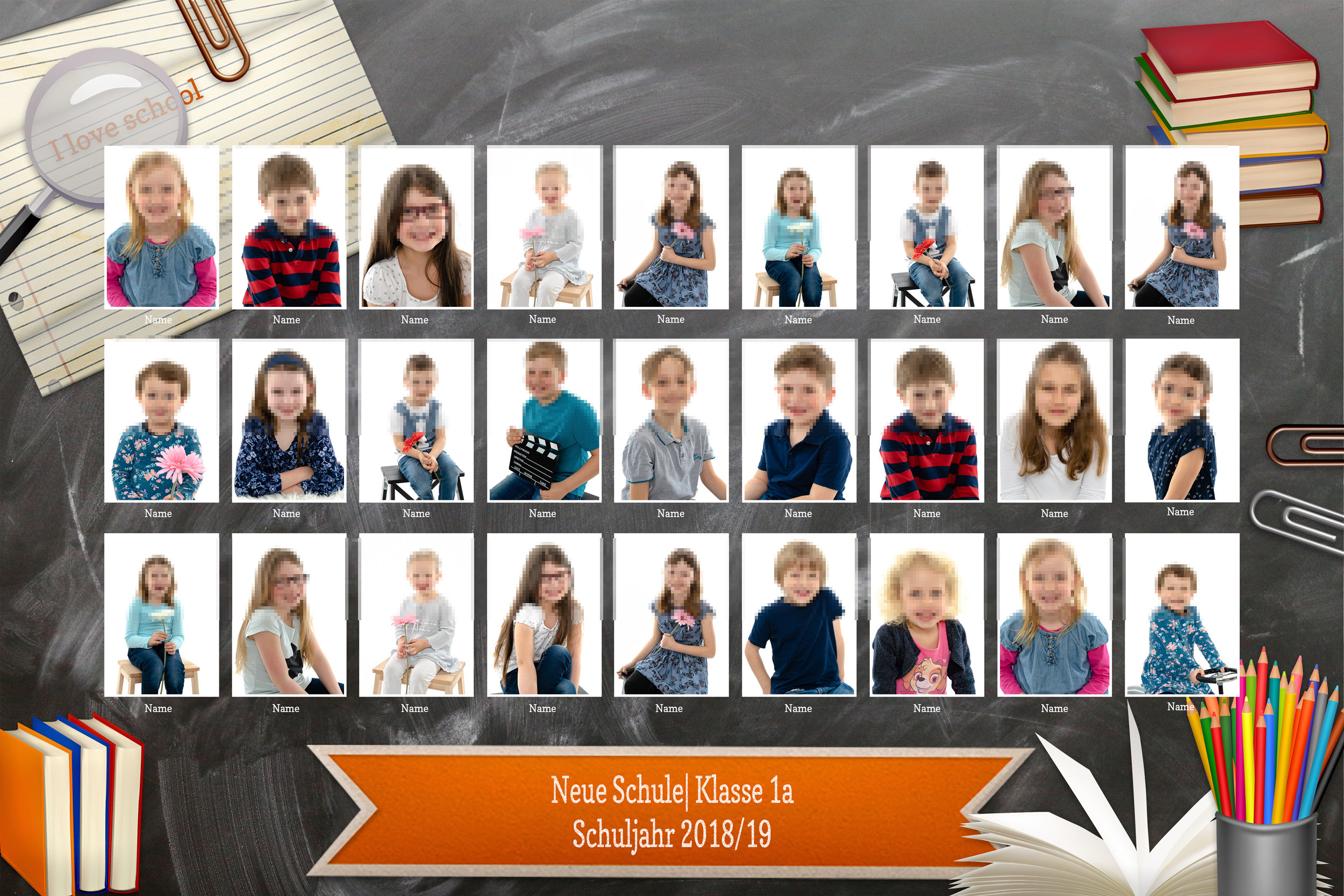 Custom Class Photo Collage Template for School Kindergarten Classroom ...