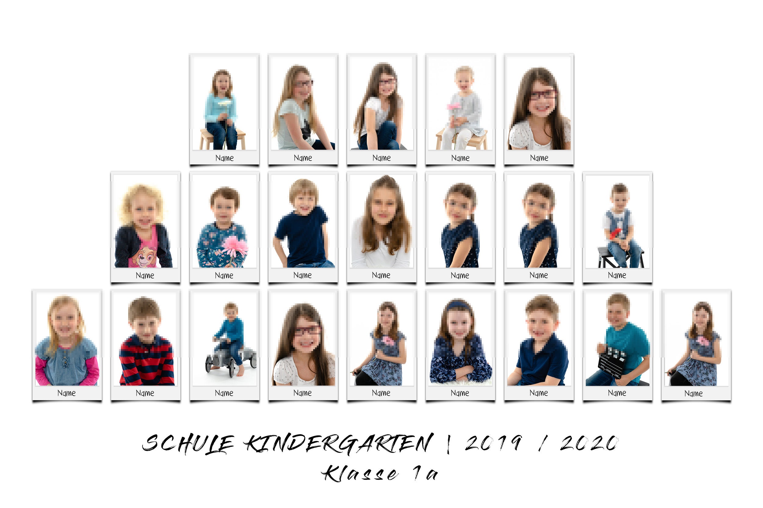 Digitale Collage für Schule und Kindergarten Klasse Gruppenfoto ...