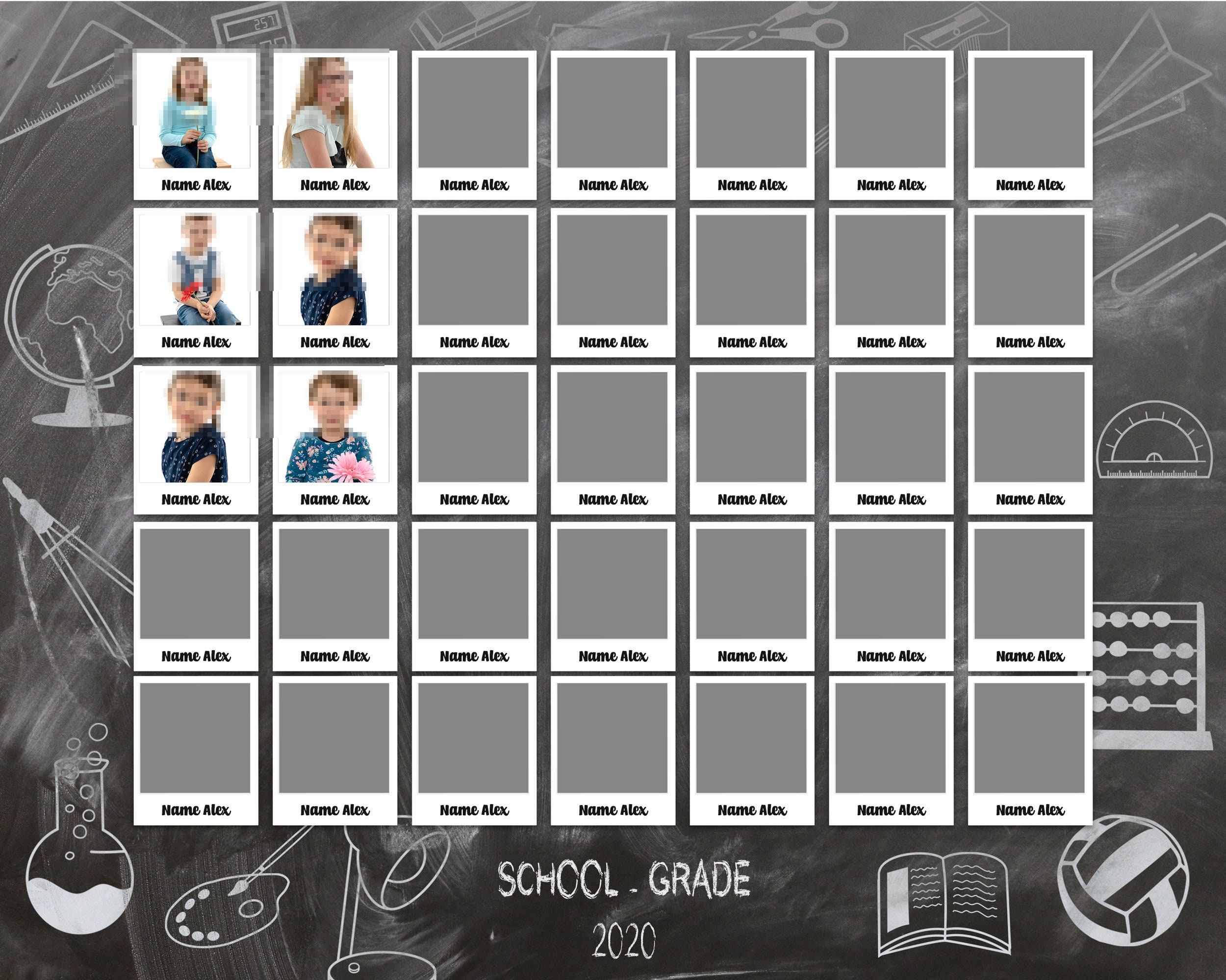 Custom Class Photo Collage Template for School Kindergarten Classroom ...