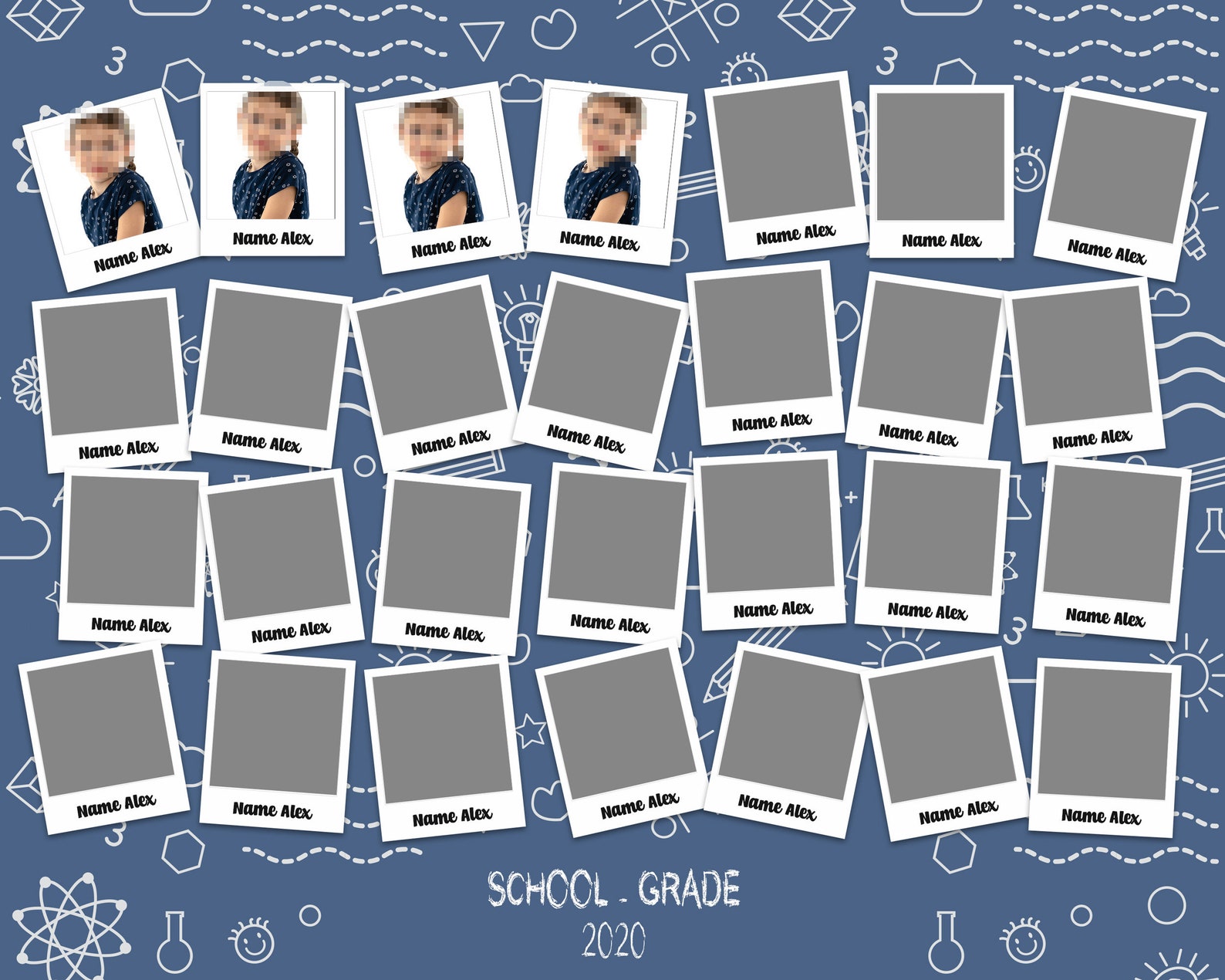 Custom Class Photo Collage Template for School Kindergarten | Etsy