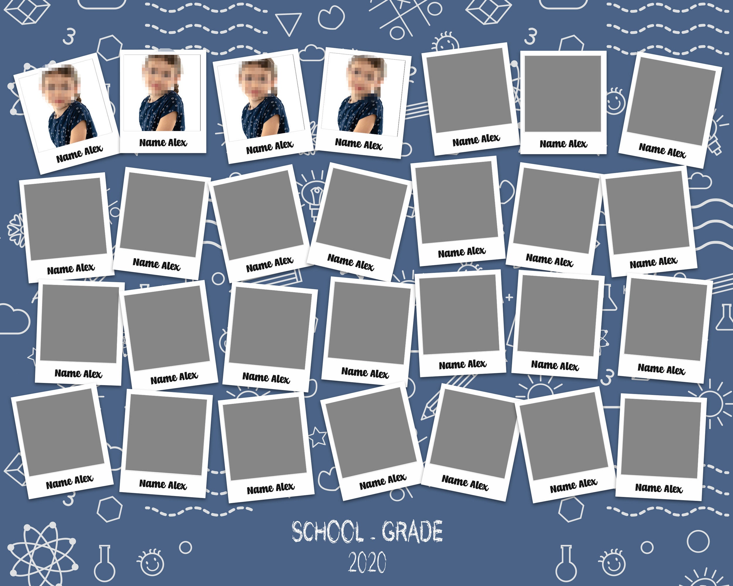 Custom Class Photo Collage Template for School Kindergarten Classroom ...