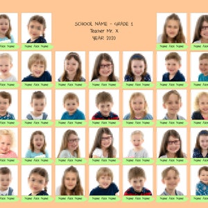 Custom Class Photo Collage Template for School Kindergarten Classroom ...