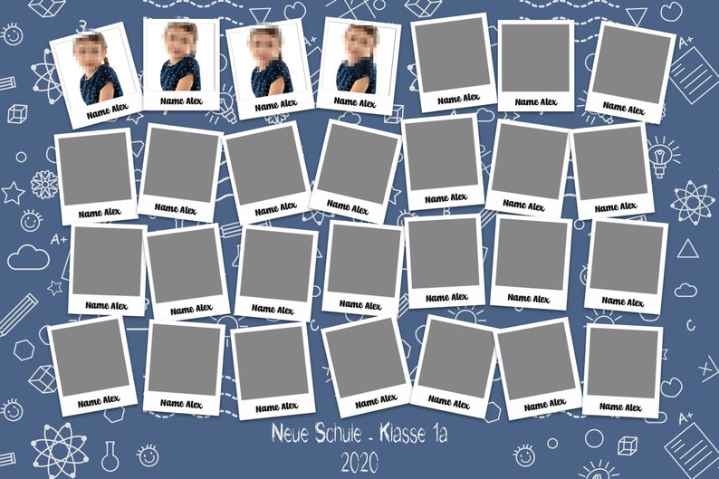 Custom Class Photo Collage Template for School Kindergarten Classroom ...