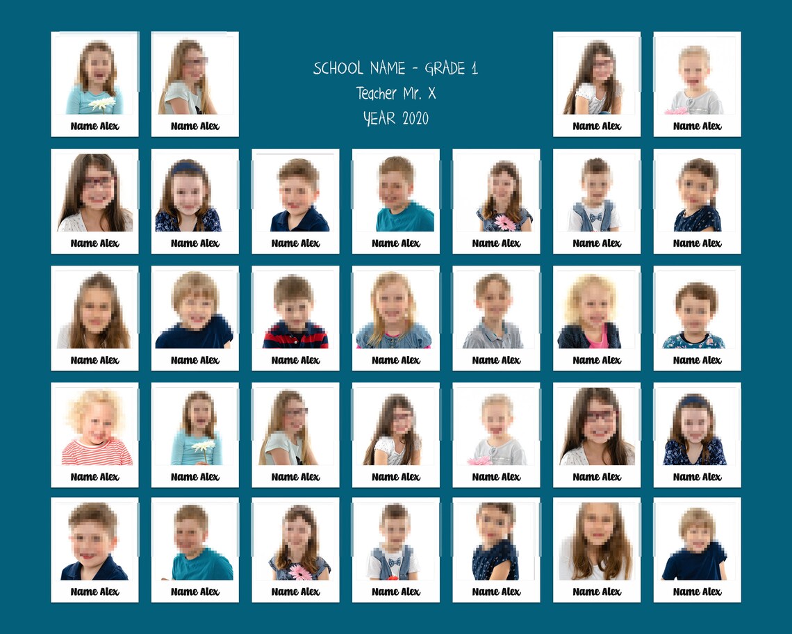 Custom Class Photo Collage Template for School Kindergarten Classroom ...