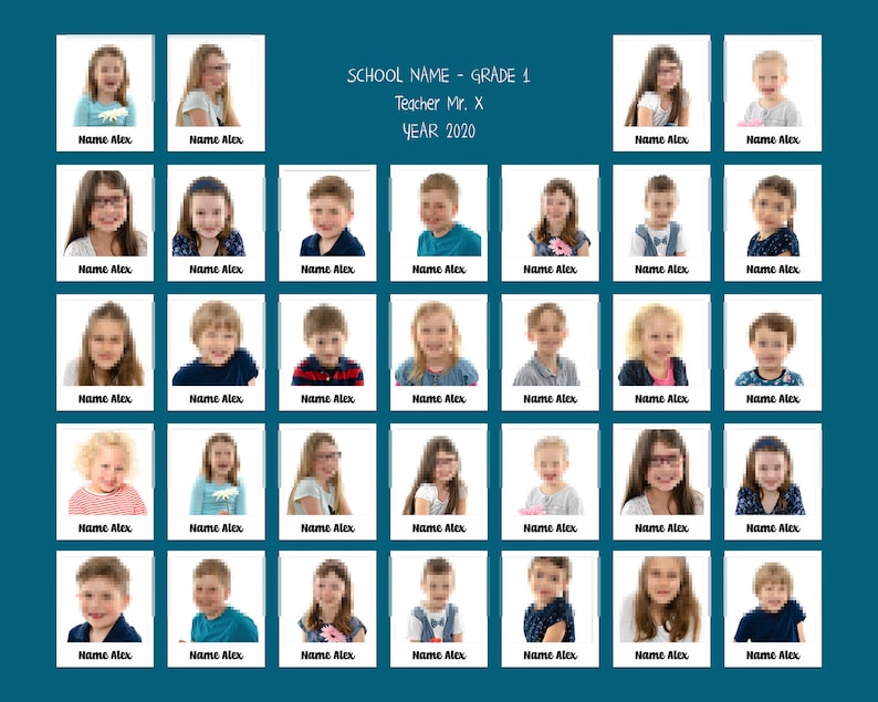 Custom Class Photo Collage Template for School Kindergarten Classroom ...