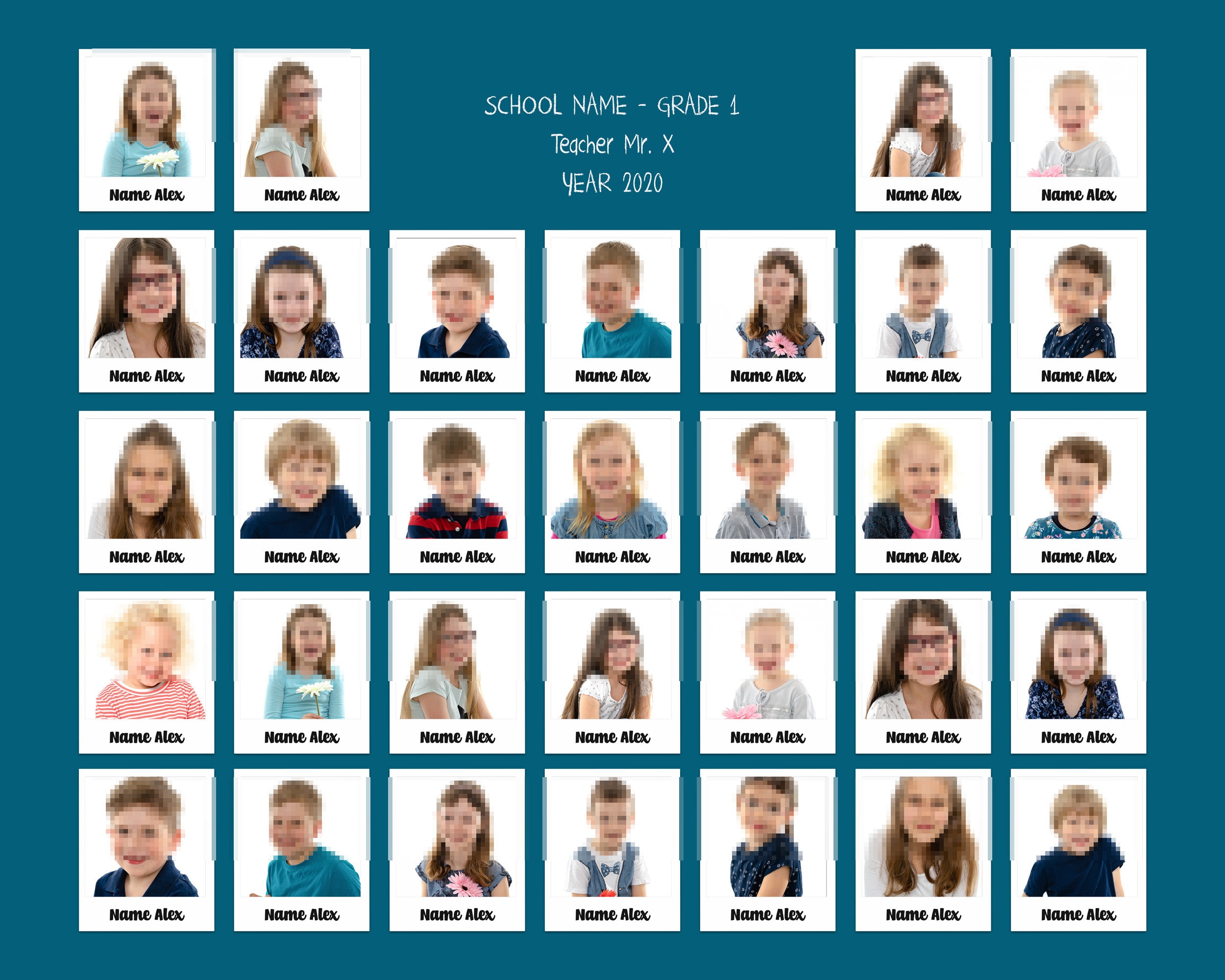 Custom Class Photo Collage Template for School Kindergarten Classroom ...