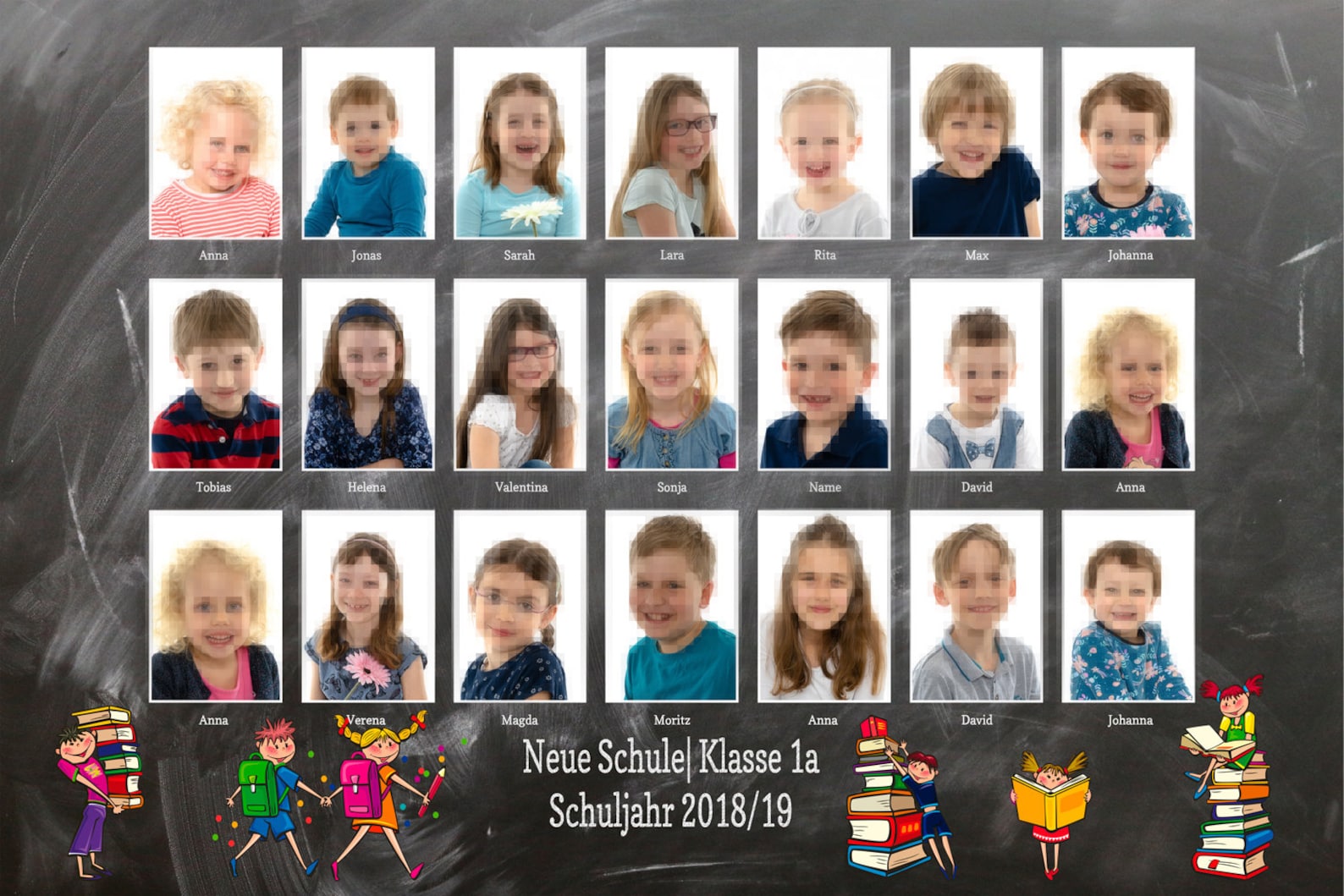 Custom Class Photo Collage Template for School Kindergarten Classroom ...