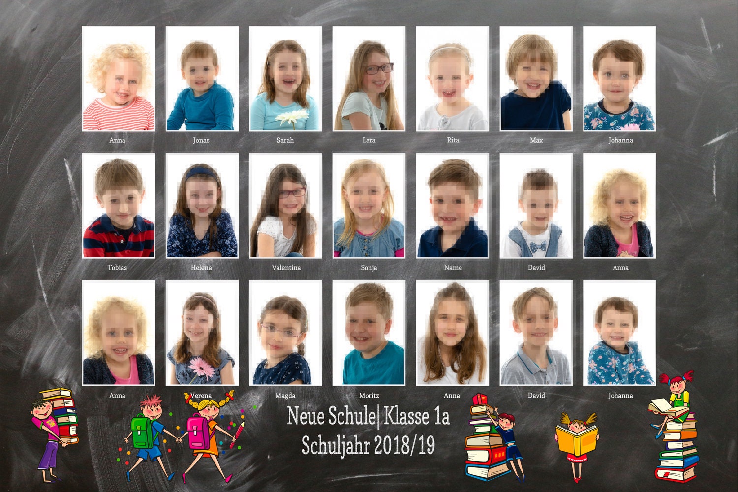 Custom Class Photo Collage Template for School Kindergarten Classroom ...