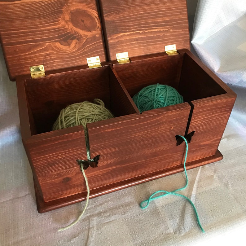 Repurposed Wood Double Yarn Box With Butterfly Shaped Yarn - Etsy
