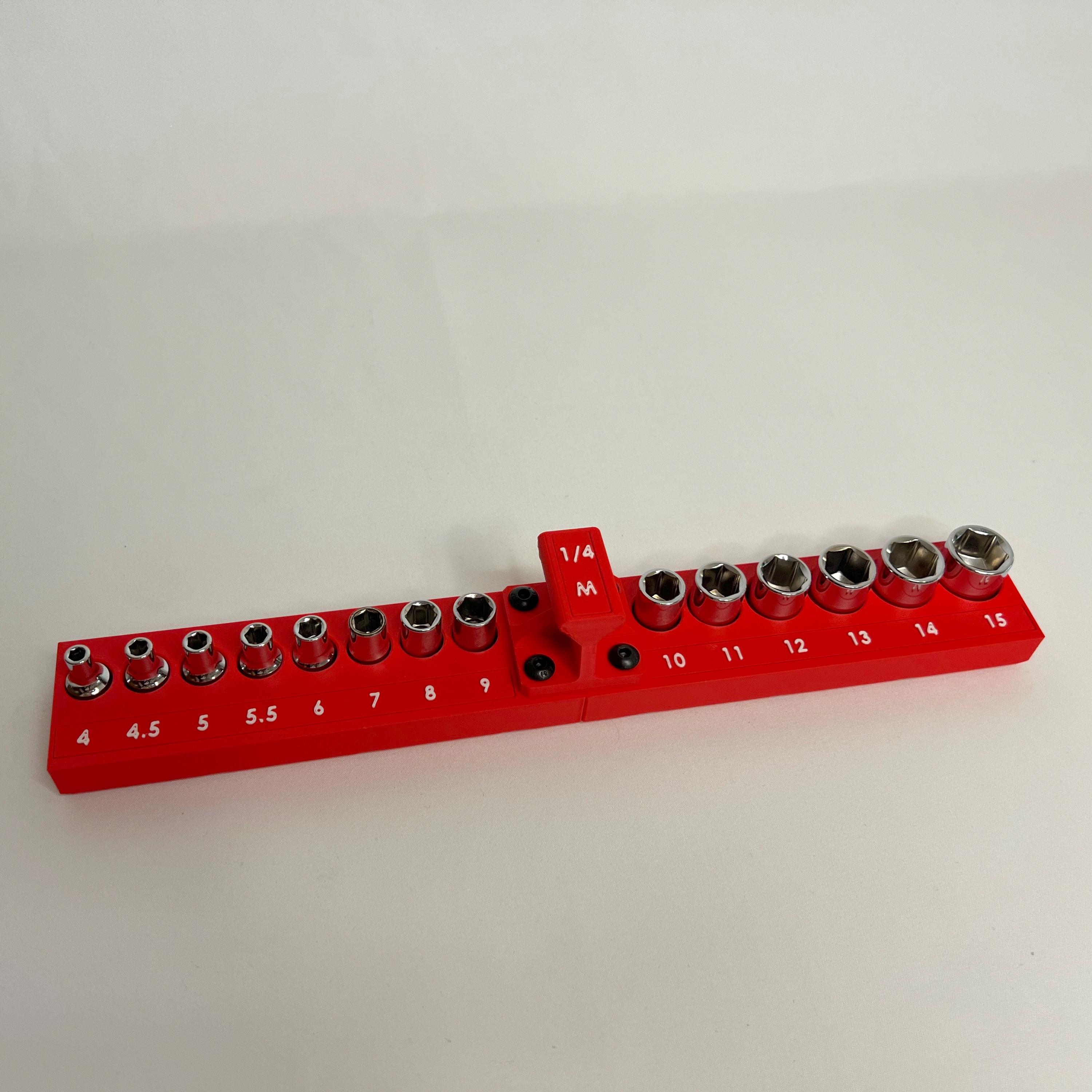 1/4 Drive Socket Trays NO SKIPS 5/32in - 9/16in and 4mm - 15mm ...