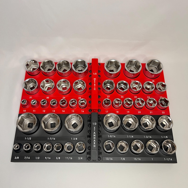 1/2 Drive Socket Trays NO SKIPS 3/8in - 1-1/2in & 10mm - 38mm ...