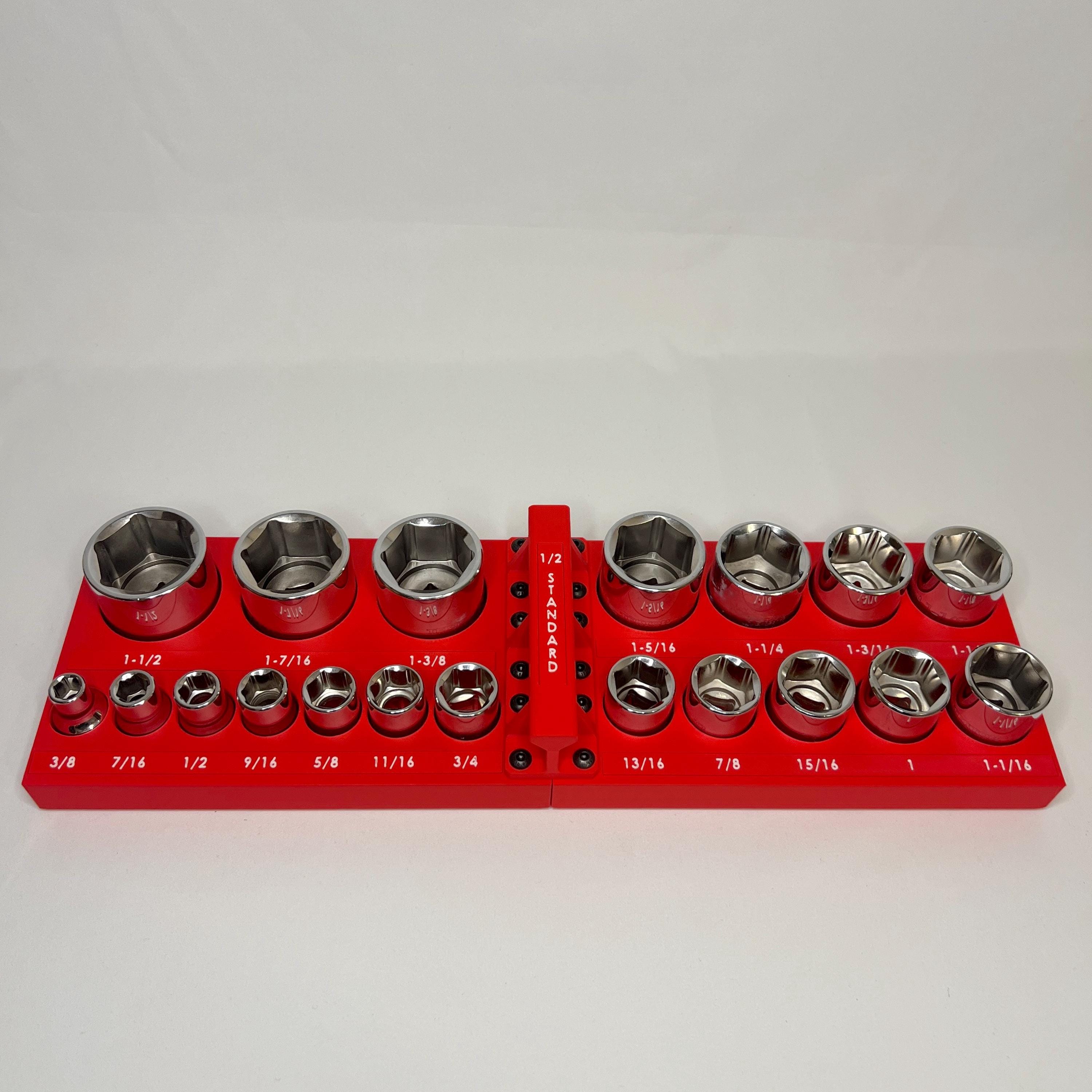 1/2 Drive Socket Trays NO SKIPS 3/8in - 1-1/2in & 10mm - 38mm ...